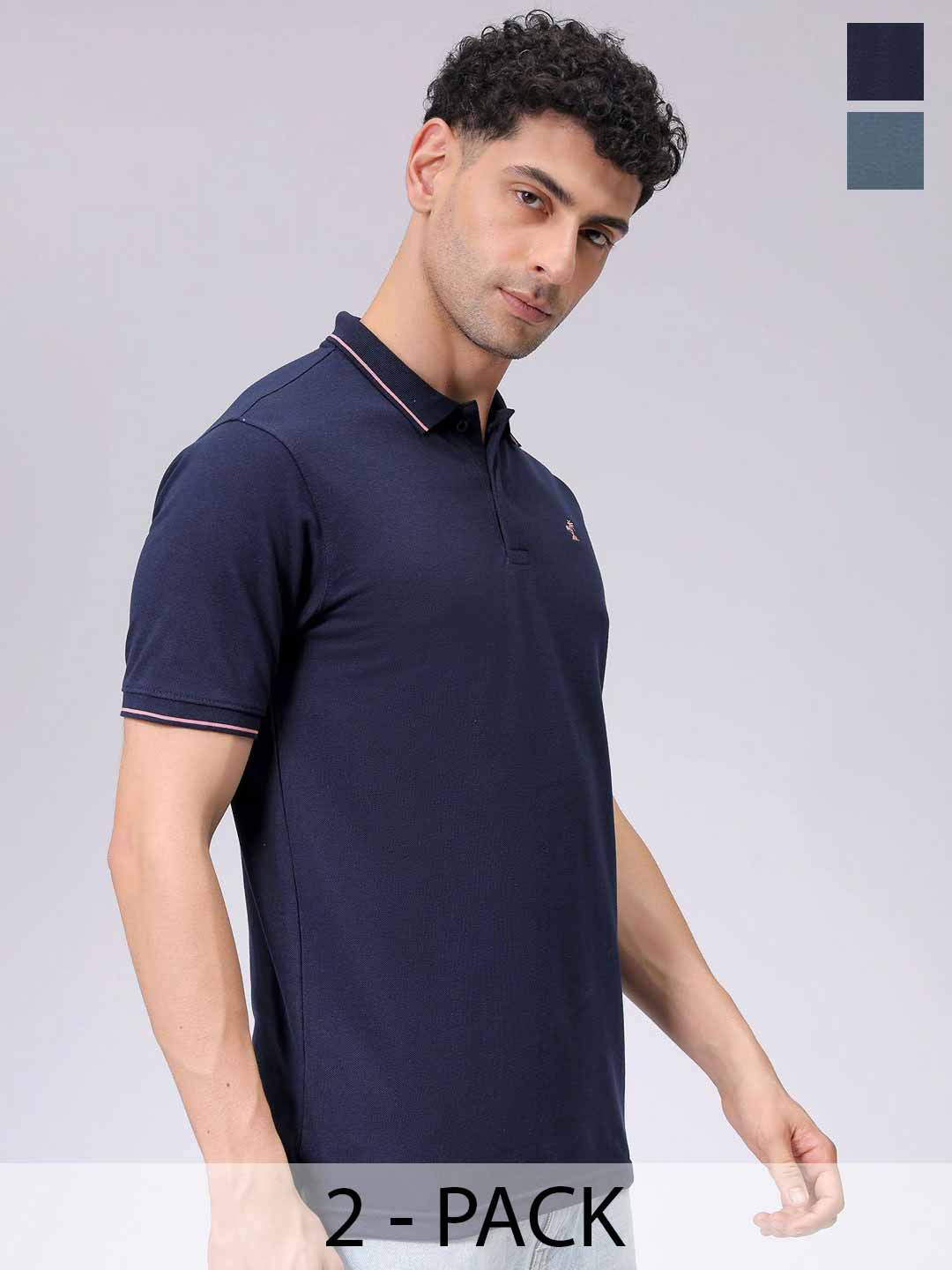 Buy The Indian Garage Co Men Pack Of 2 Polo Collar T Shirts - Tshirts ...