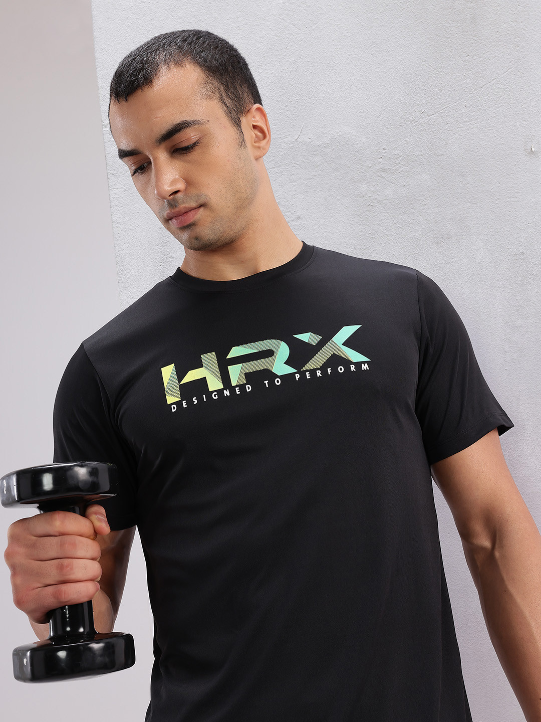Buy HRX By Hrithik Roshan Men Brand Logo Printed Training Tshirt ...