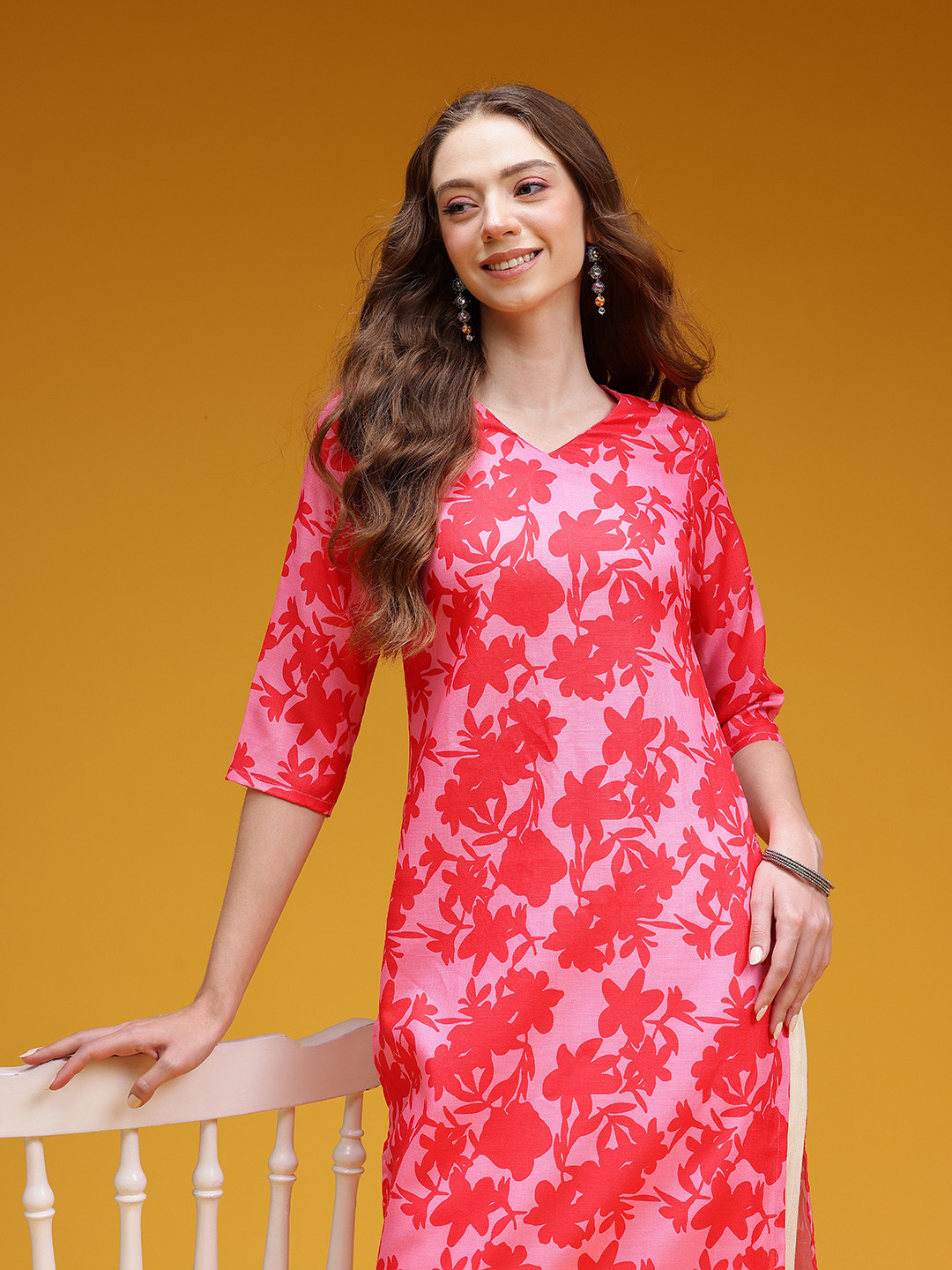 Buy HERE&NOW Floral Printed Kurta - Kurtas for Women 32500880 | Myntra