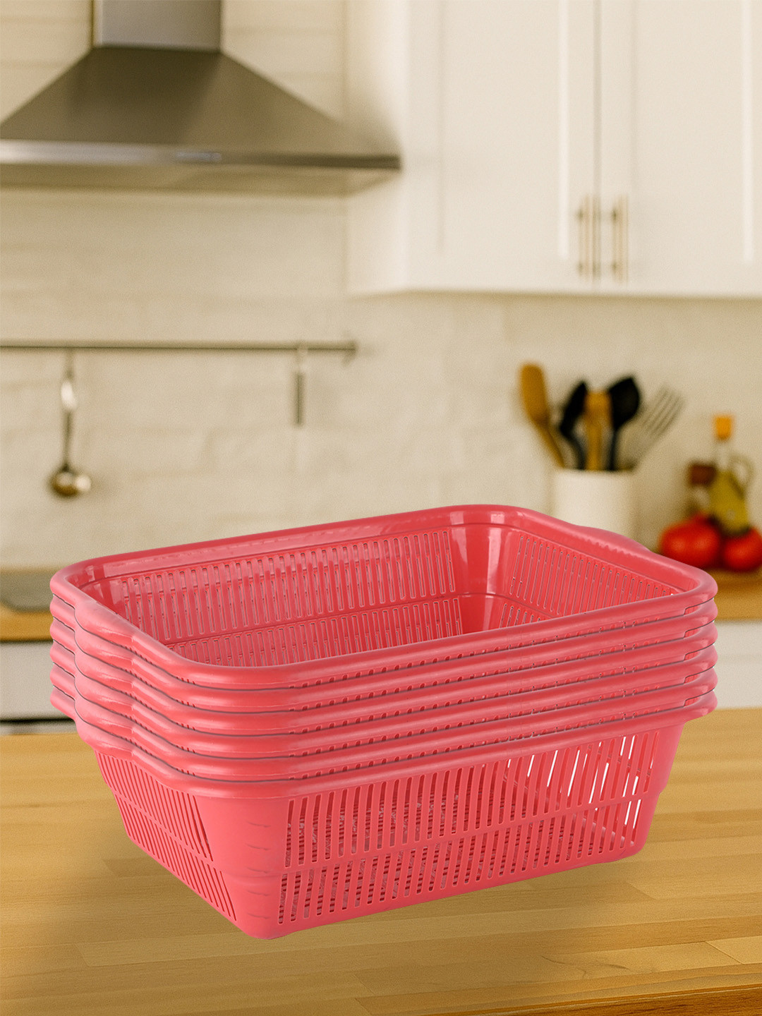 Buy Kuber Industries Pack Of 6 Red Fruit And Vegetable Basket - Fruit ...