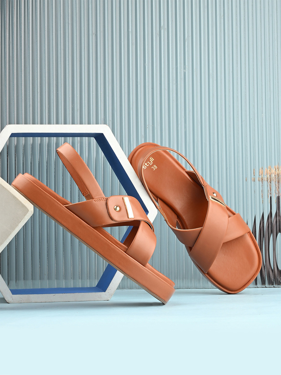 Buy Styli Women Open Toe Flats With Buckles - Flats for Women 32536678 ...