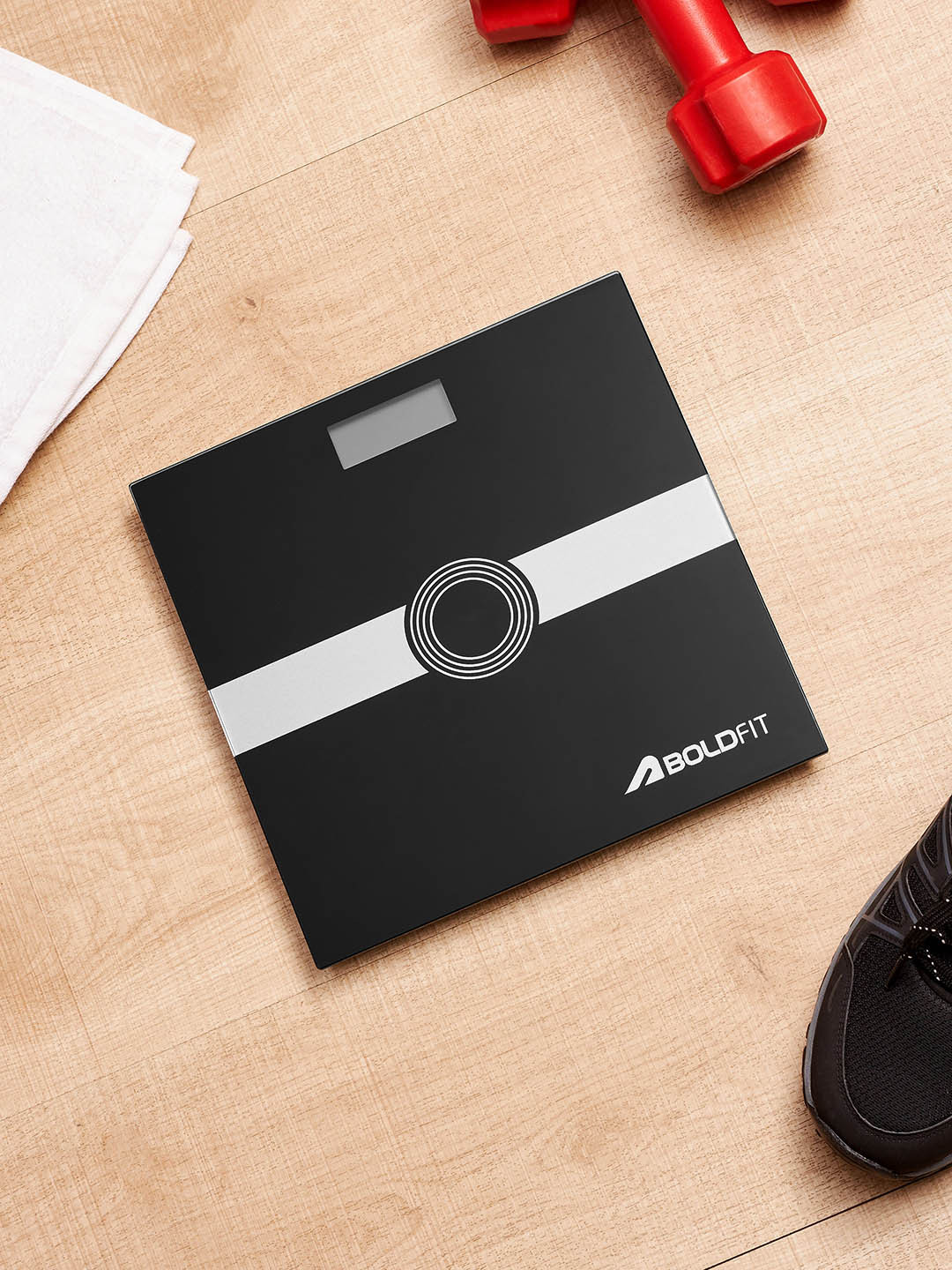 Buy BOLDFIT Paramount Black & White Tempered Glass Weighing Scale ...