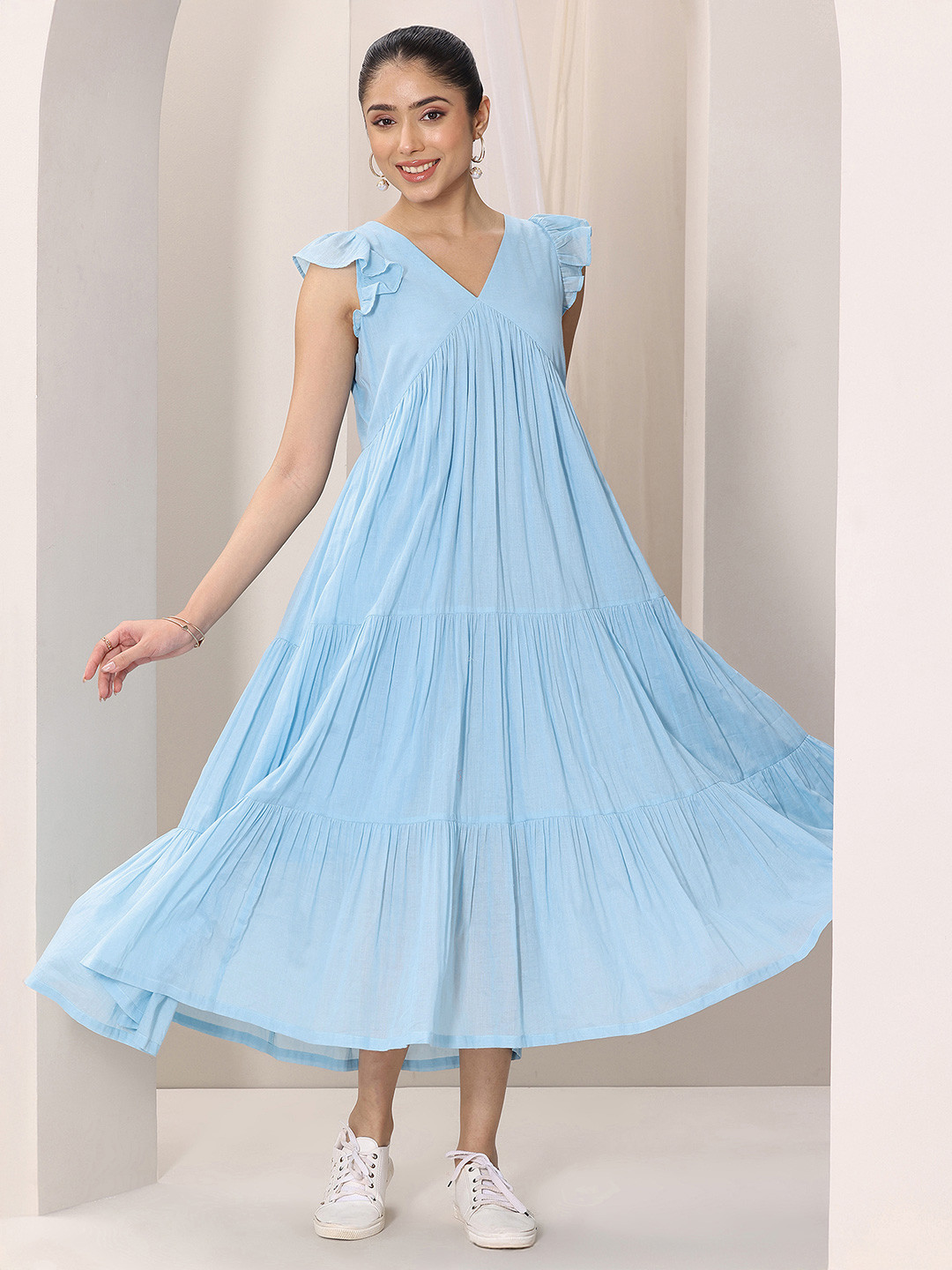 Buy Libas Tiered Cotton Empire Midi Dress - Dresses for Women 32617937 ...