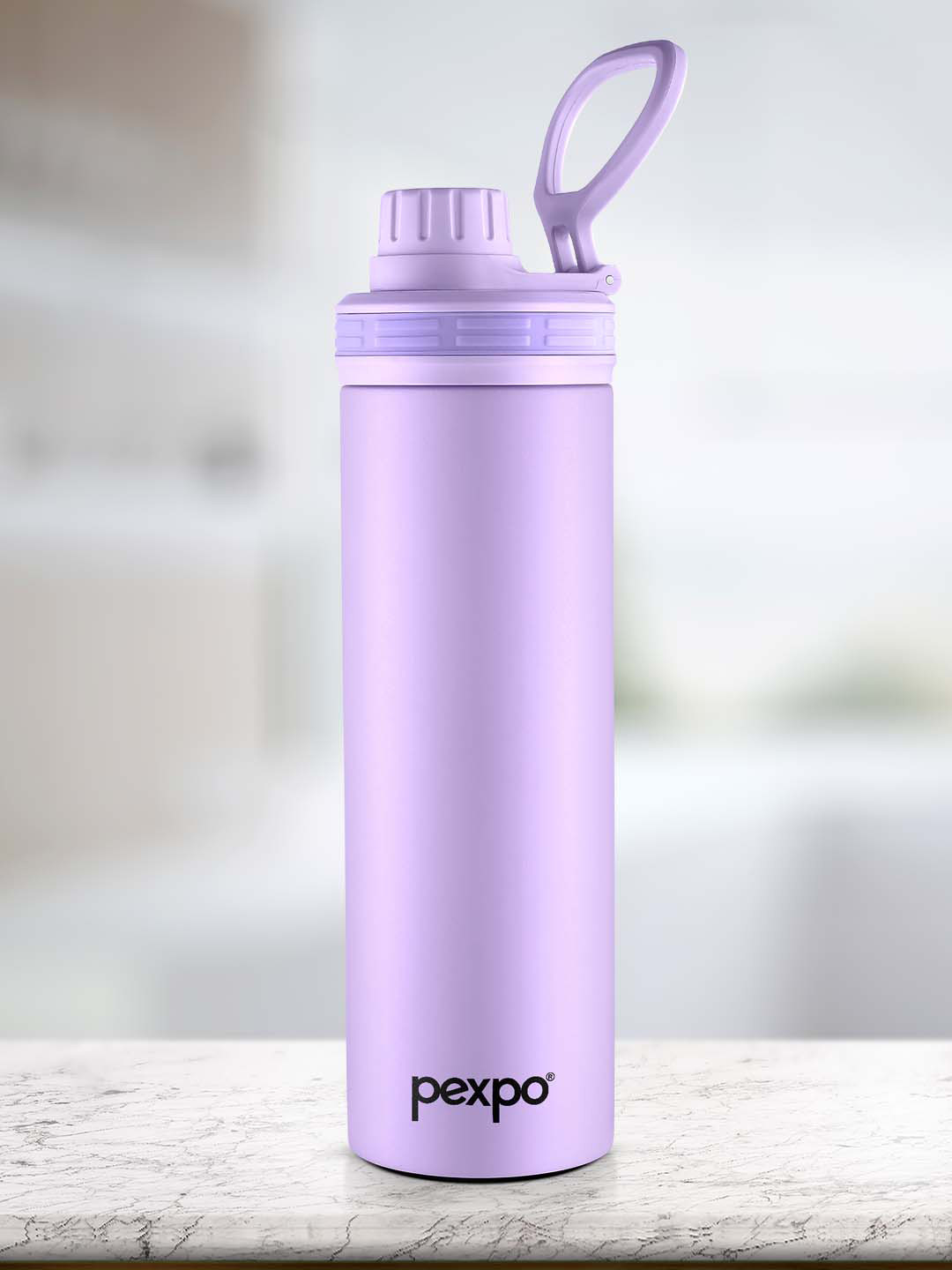 Buy Pexpo Purple Brand Logo Stainless Steel Single Wall Vacuum Water ...