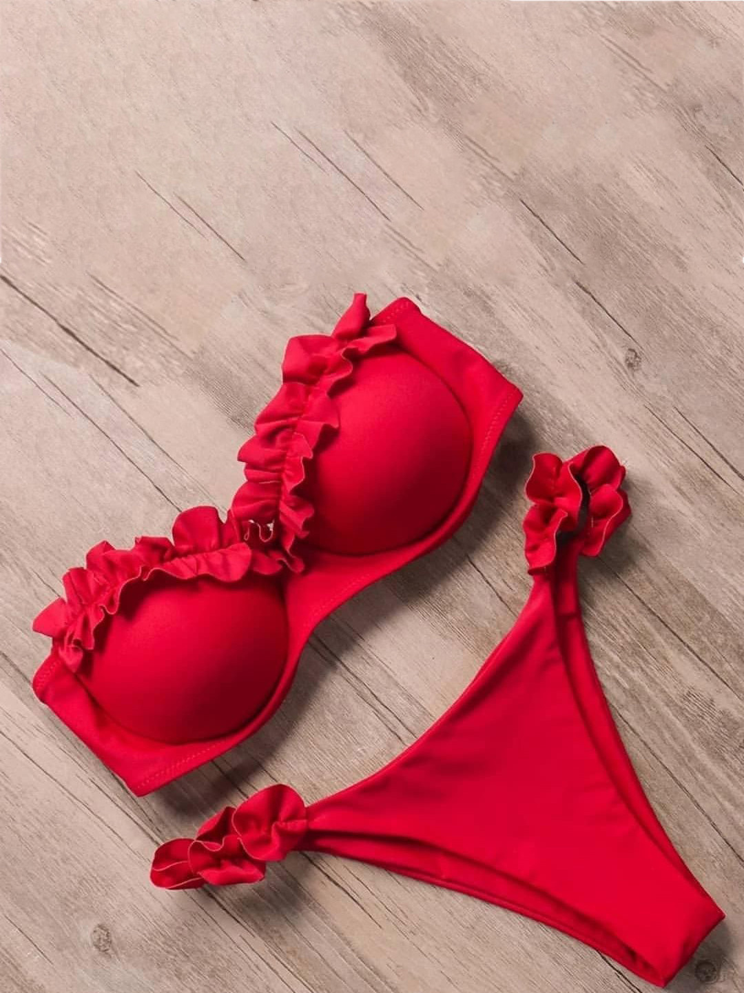 Buy Alamode By Akanksha Women Red Floral Dream Bikinis - Swimwear for ...