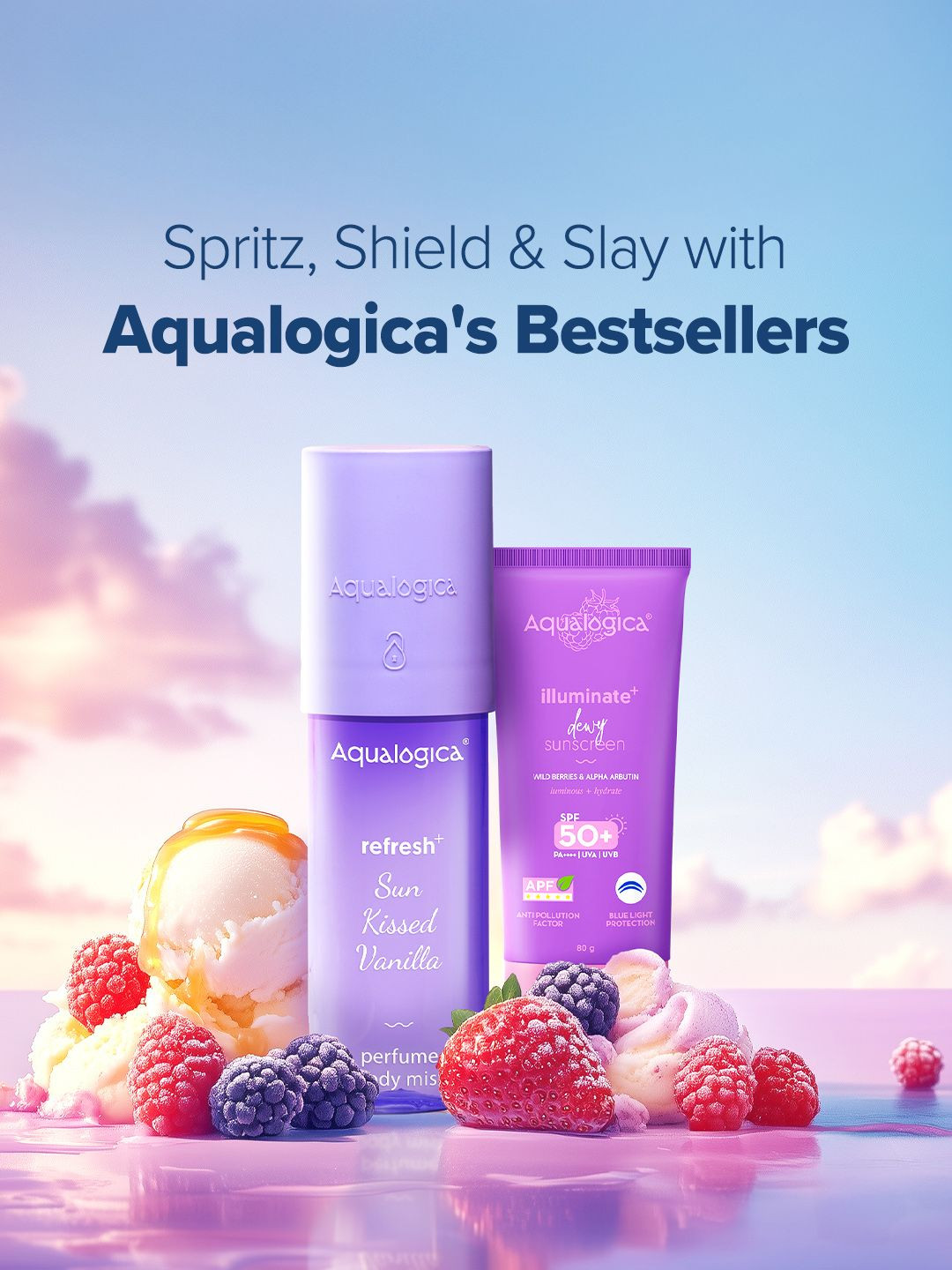 Buy Aqualogica Set Of Hydrating Vanilla Mist & Illuminate Sunscreen ...