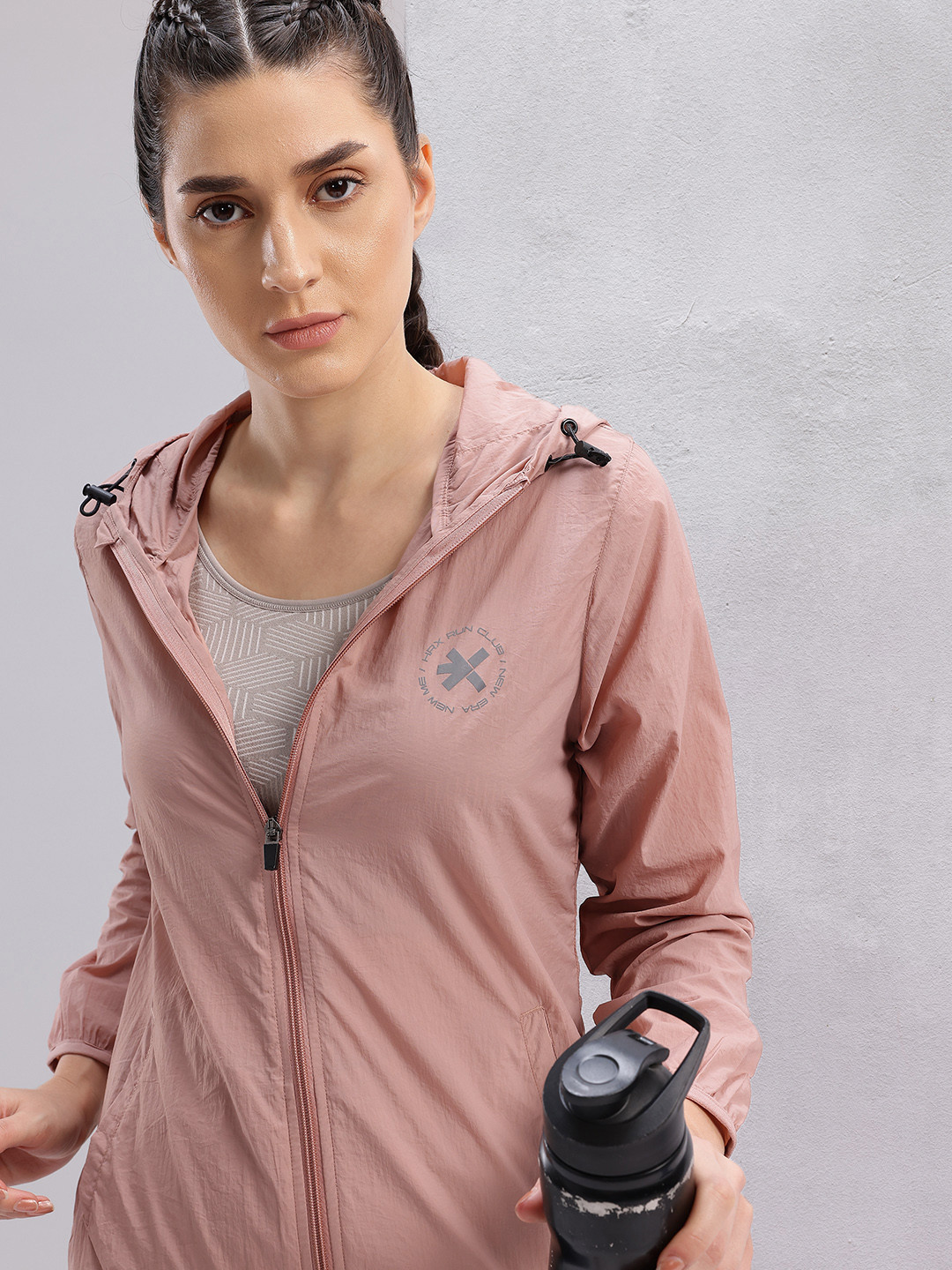 Buy HRX By Hrithik Roshan Hooded Rapid Dry Packable Running Jacket ...