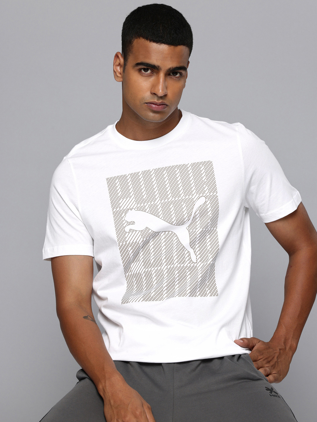 Buy Puma Pure Cotton Brand Logo Graphic Printed Wordings T Shirt ...