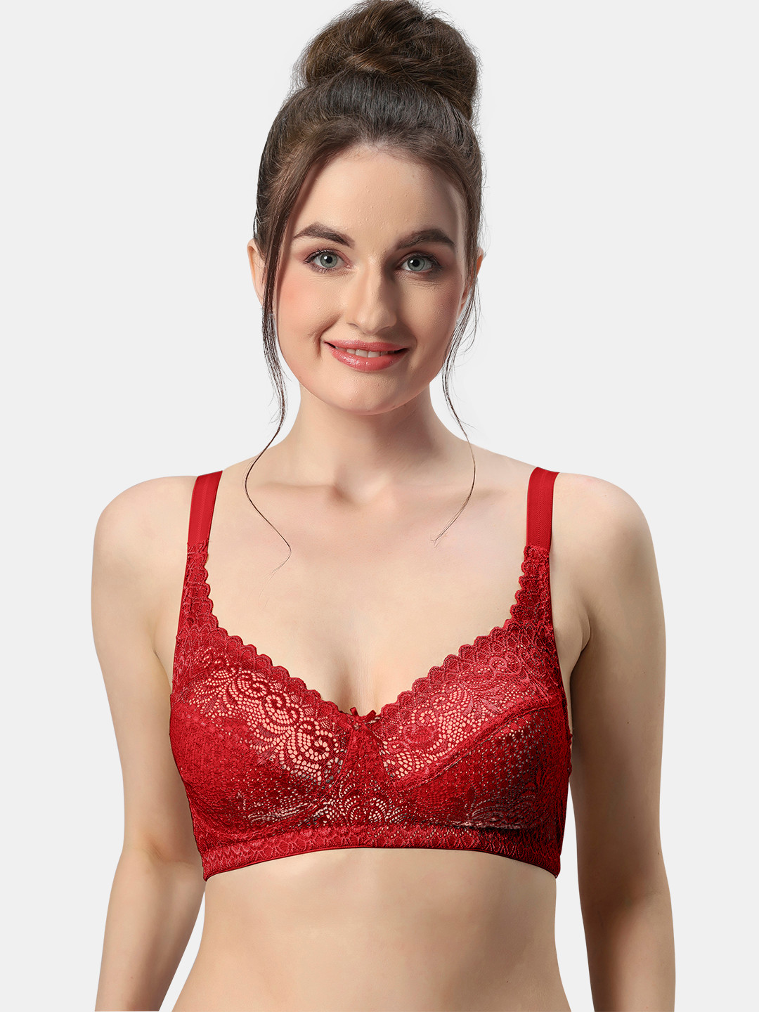 Buy Sonari Floral Full Coverage Cut And Sew Lightly Padded Lace T Shirt Bra - Bra for Women ...