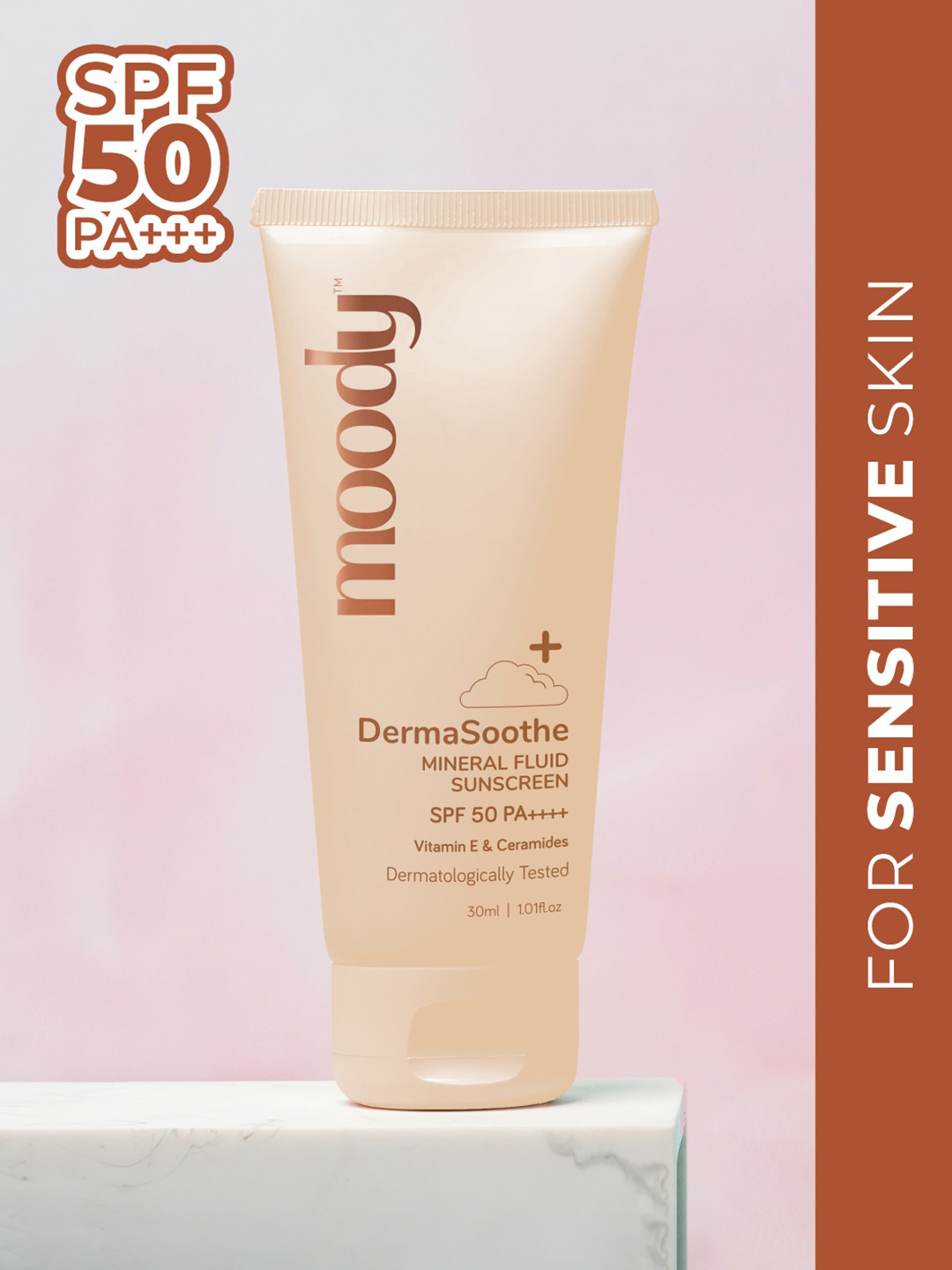 Buy MOODY Spf 50 PA++++ Dermasoothe Mineral Fluid Sunscreen With ...