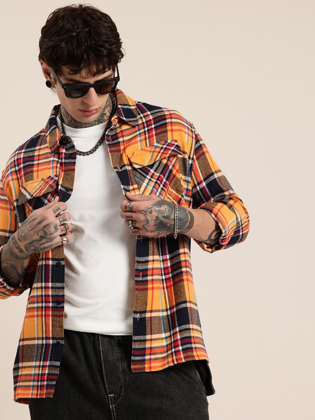 Buy HERE&NOW Checked Oversized Shacket - Shackets for Men 32698674 | Myntra