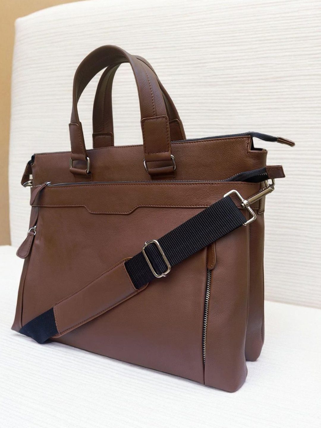 Buy PERKED Unisex Leather Textured Laptop Bag - Laptop Bag for Unisex ...