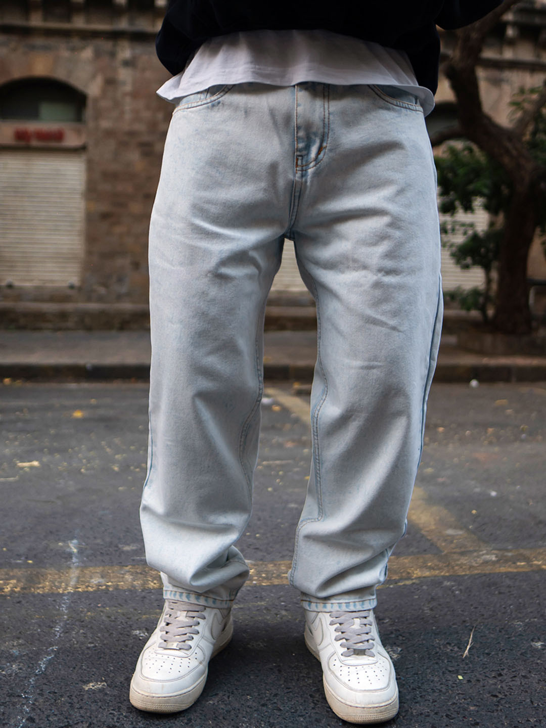 Buy Powerlook Men Light Blue Basic Baggy Fit Denim Jeans - Jeans for ...