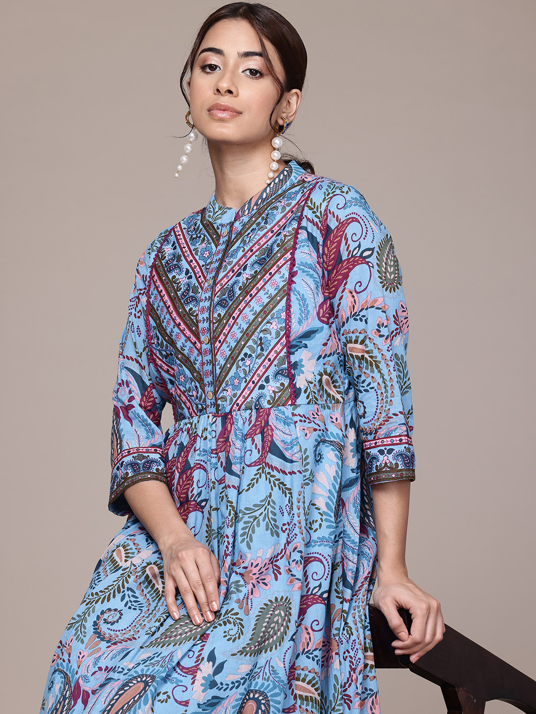 Buy Aarke Ritu Kumar Print A Line Midi Dress - Dresses for Women ...