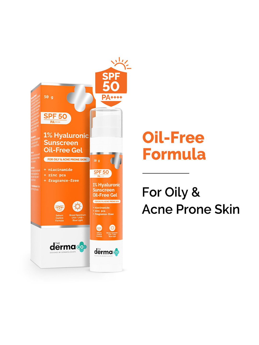 Buy The Derma Co. 1% Hyaluronic Sunscreen Oil Free Gel 50g - Face ...
