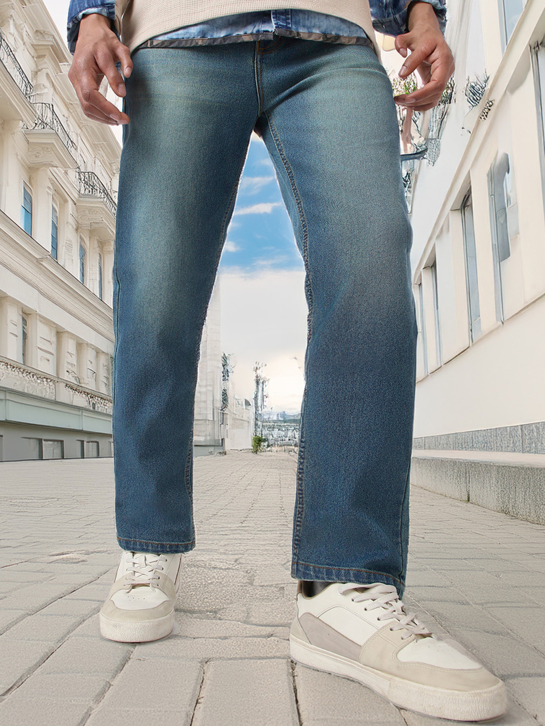 Buy Urbano Fashion Men Straight Fit Heavy Washed Jeans Stretchable ...