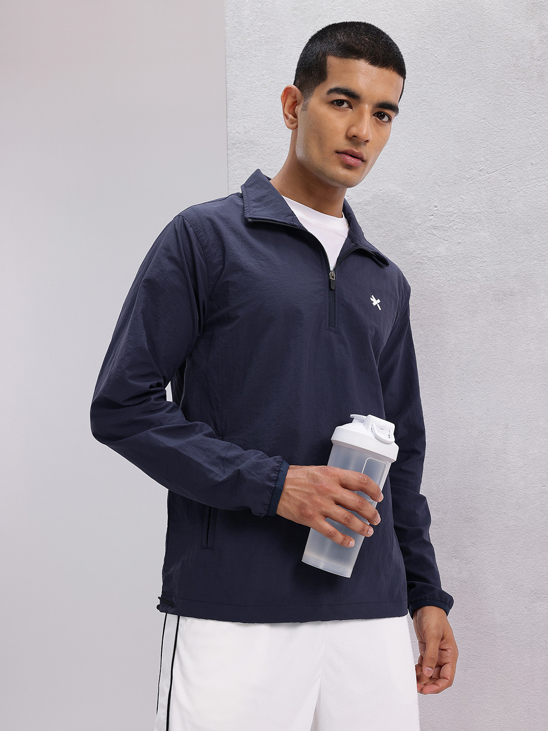 Buy HRX By Hrithik Roshan Mock Collar Rapid Dry Running Jacket With ...