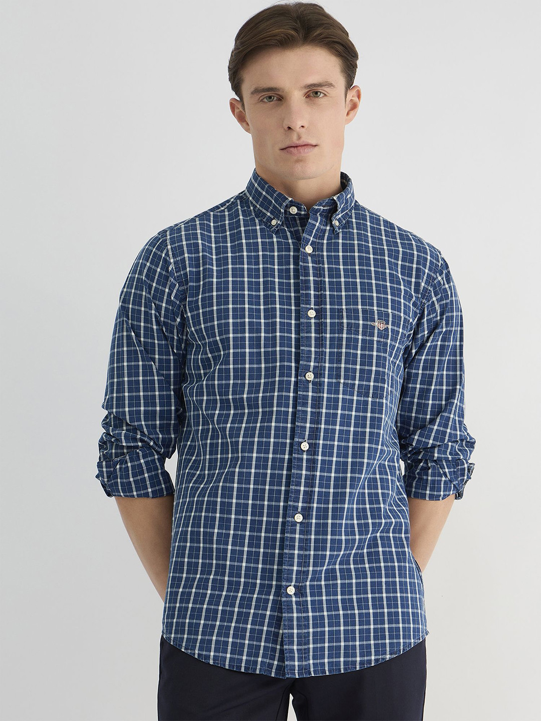 Buy GANT Men Indigo Check Casual Shirt - Shirts for Men 32877500 | Myntra