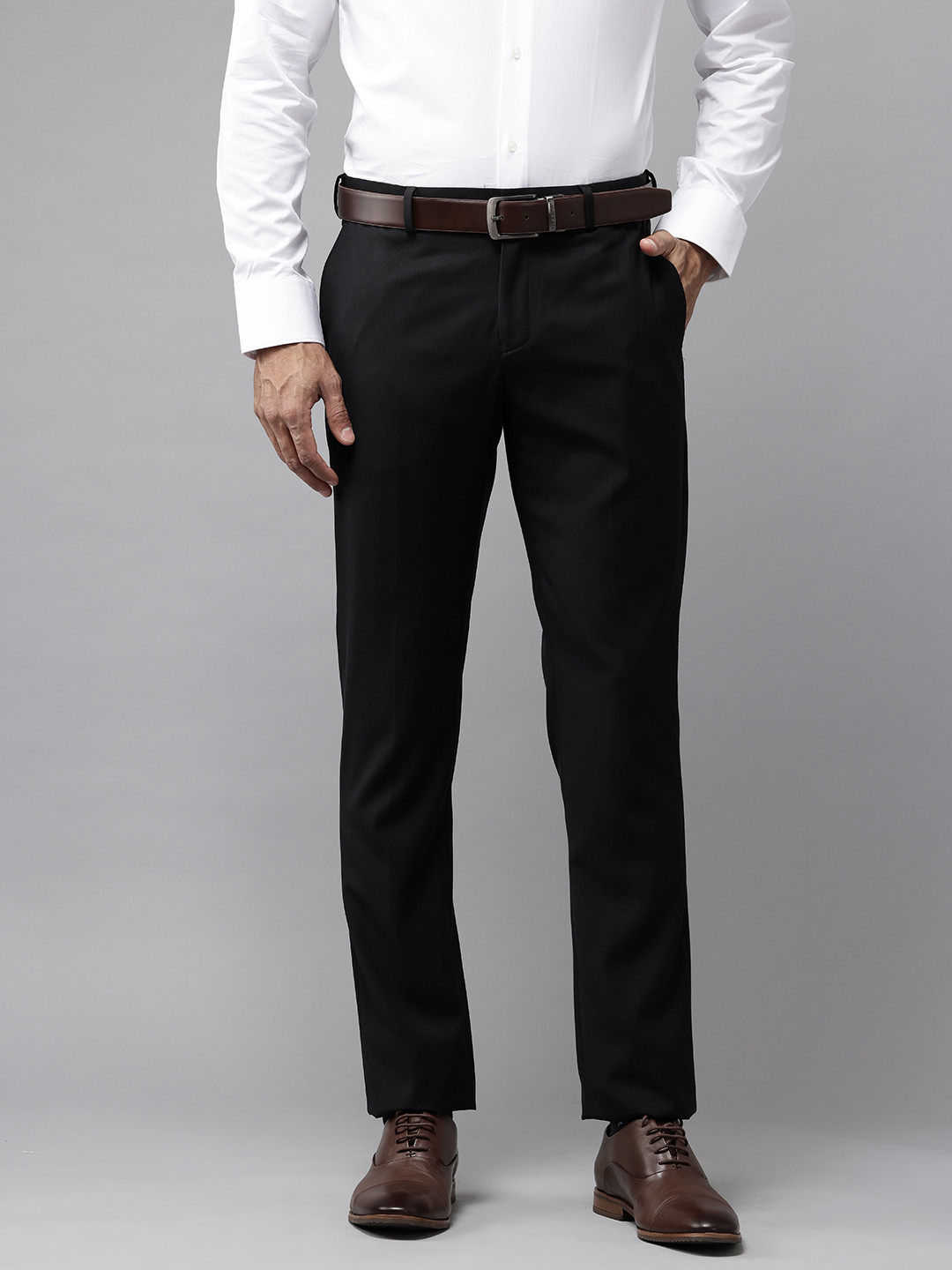 Buy Blackberrys Men Slim Fit Formal Trousers - Trousers for Men ...