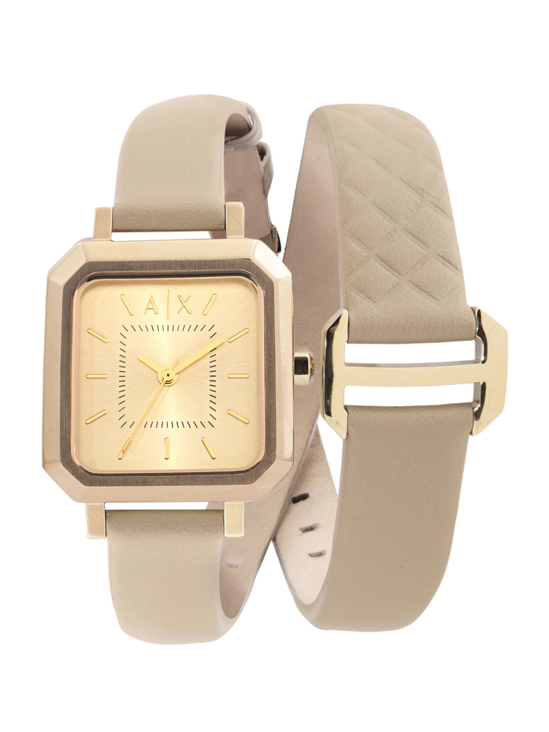 Buy Armani Exchange Women Leather Wrap Around Straps Analogue Watch ...