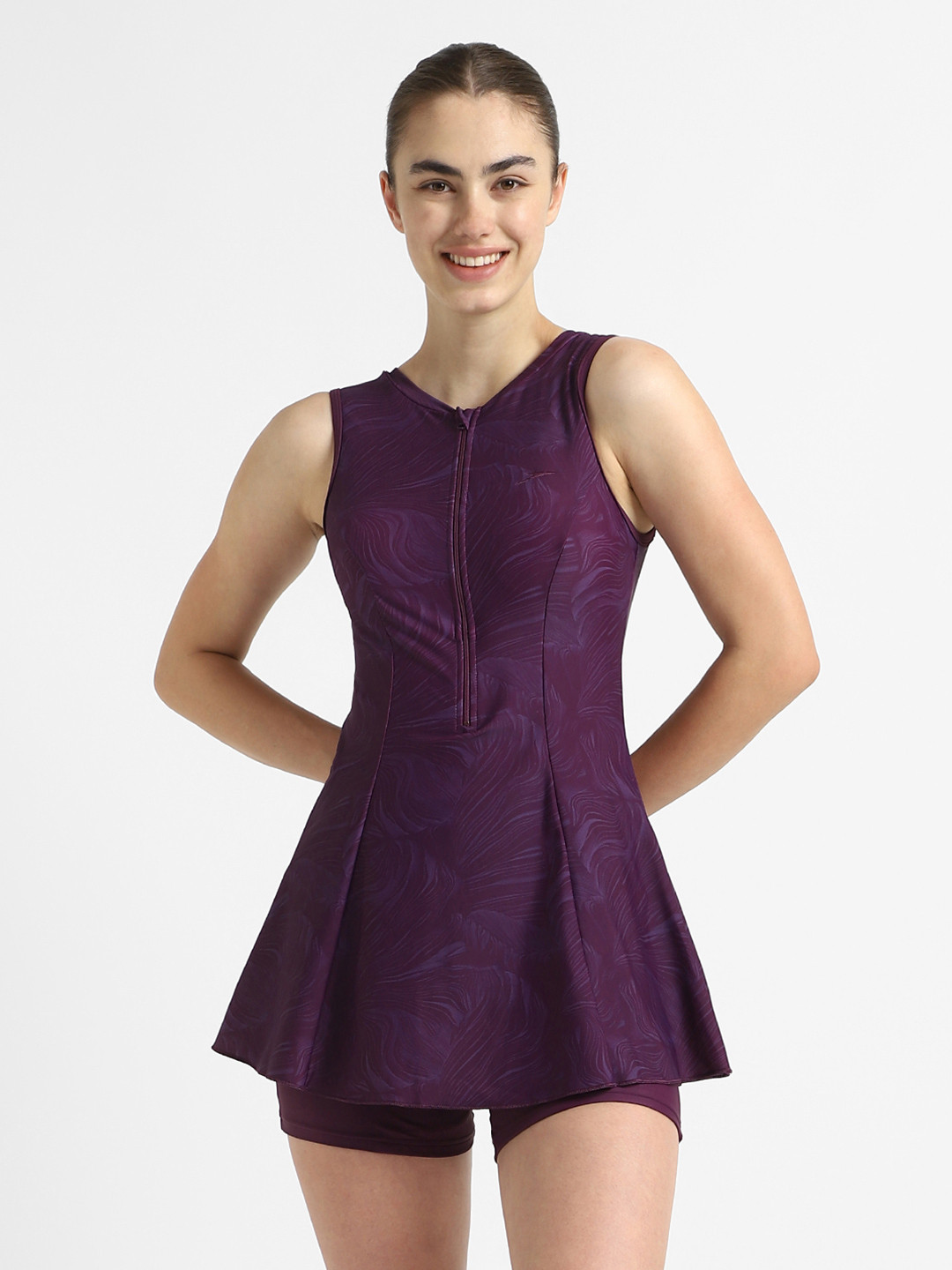 Buy Speedo Women Endurance10 UPF 40+ Printed Closedback Swimdress With ...