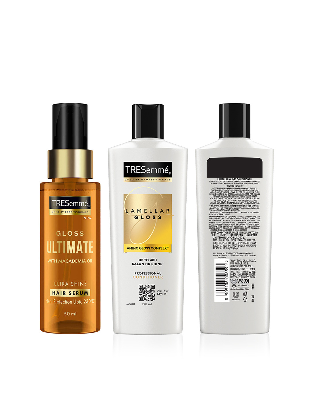 Buy TRESemme Set Of Gloss Hair Serum 50ml + Lamellar Gloss Shampoo ...