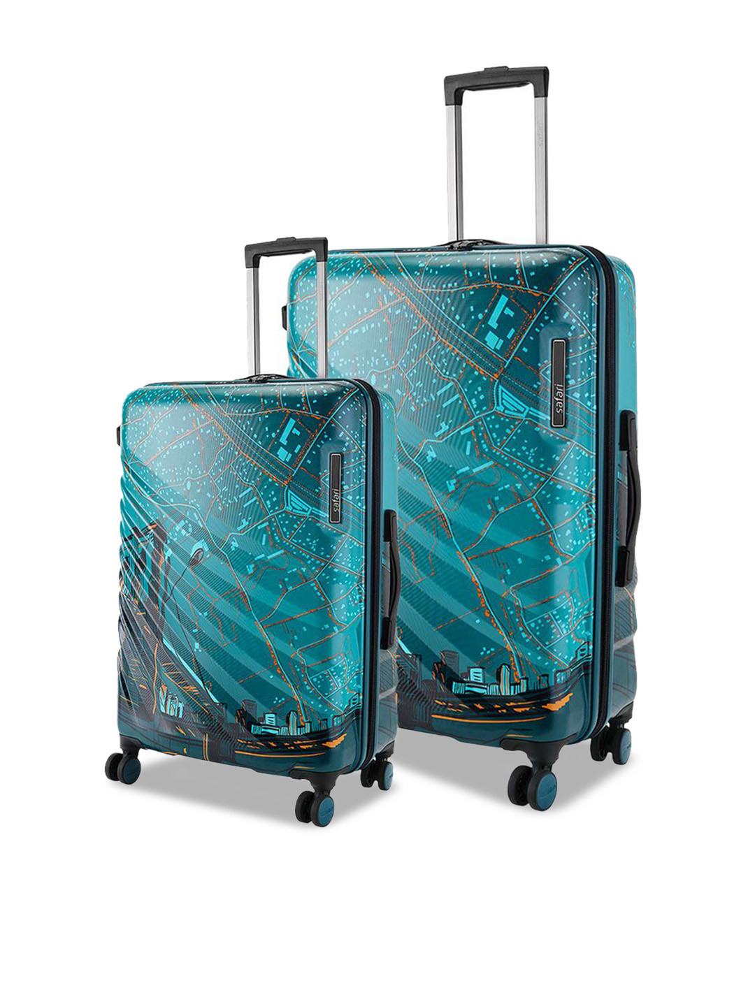 Buy Safari Select Brooklyn Set Of 2 Teal Printed Polycarbonate With TSA ...