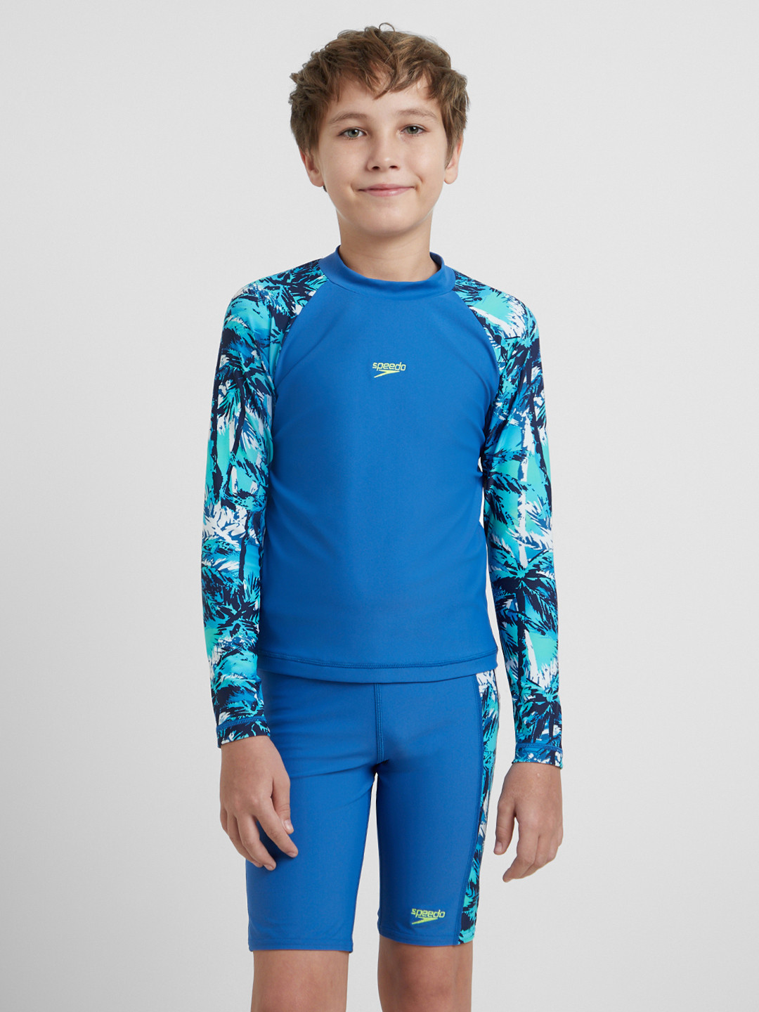 Buy Speedo Boy's Enduraflex Digital Print Long Sleeve Suntop With UPF ...
