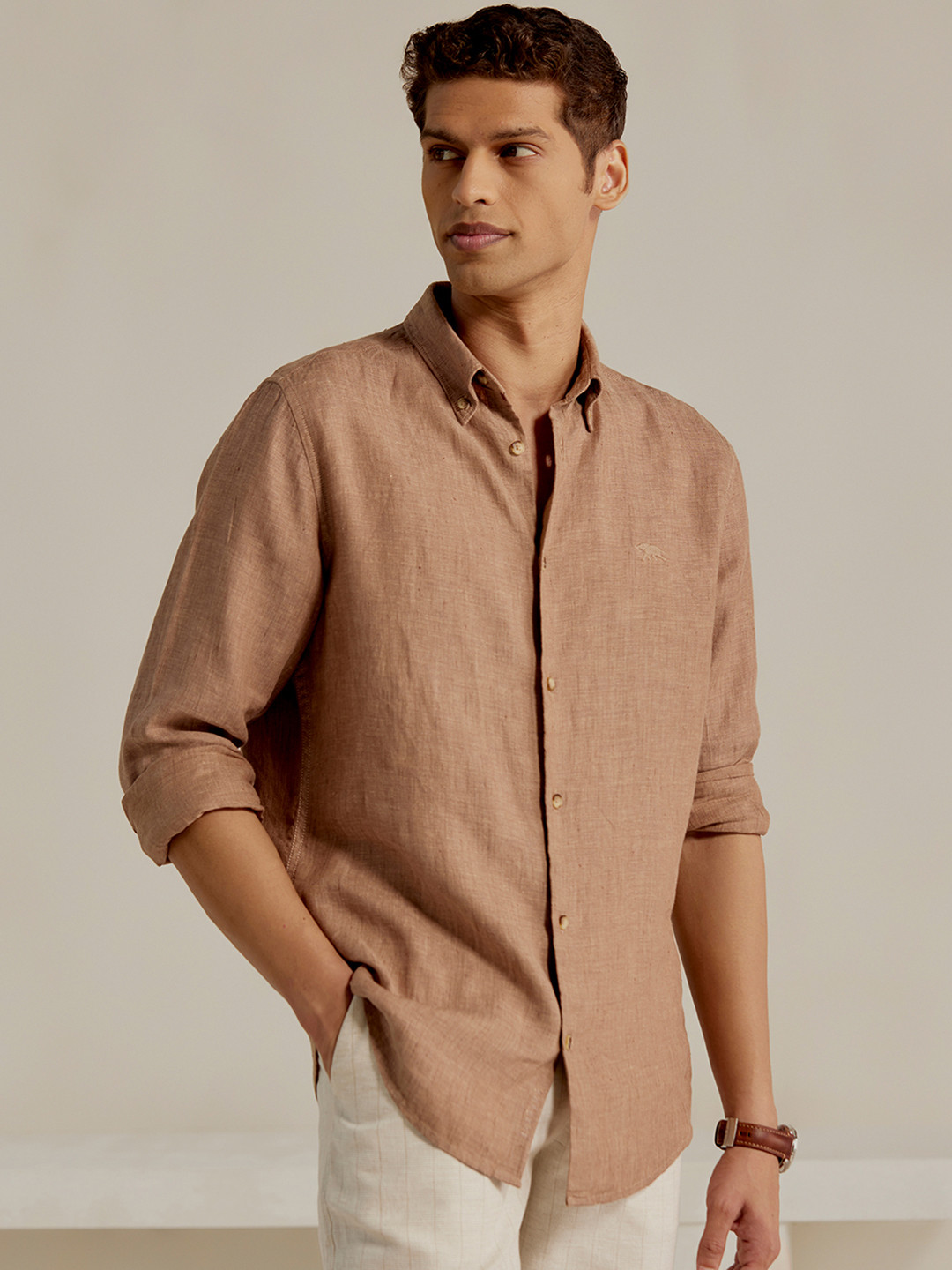 Buy Andamen Men Casual Linen Solid Slim Fit Shirt - Shirts for Men ...