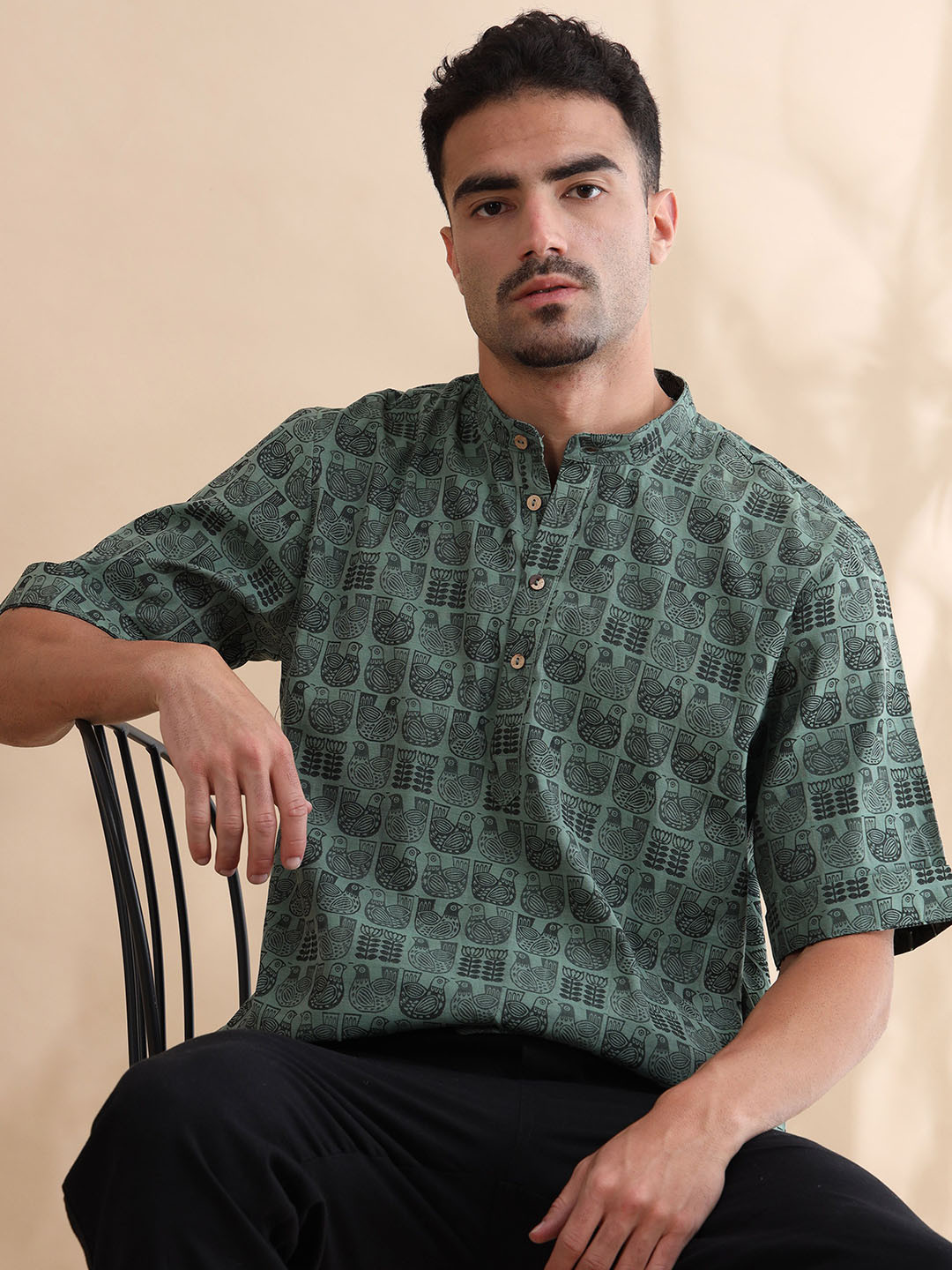 Buy FILORI STUDIO Men Ethnic Motifs Jacquard Kurta - Kurtas for Men ...