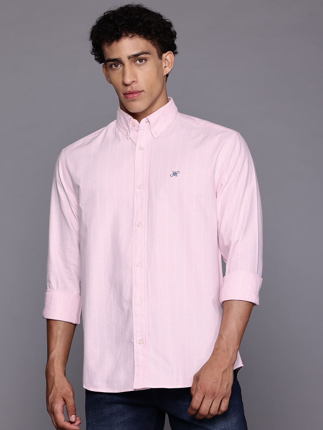 Buy NEXT Striped Button Down Collar Oxford Weave Casual Shirt - Shirts ...