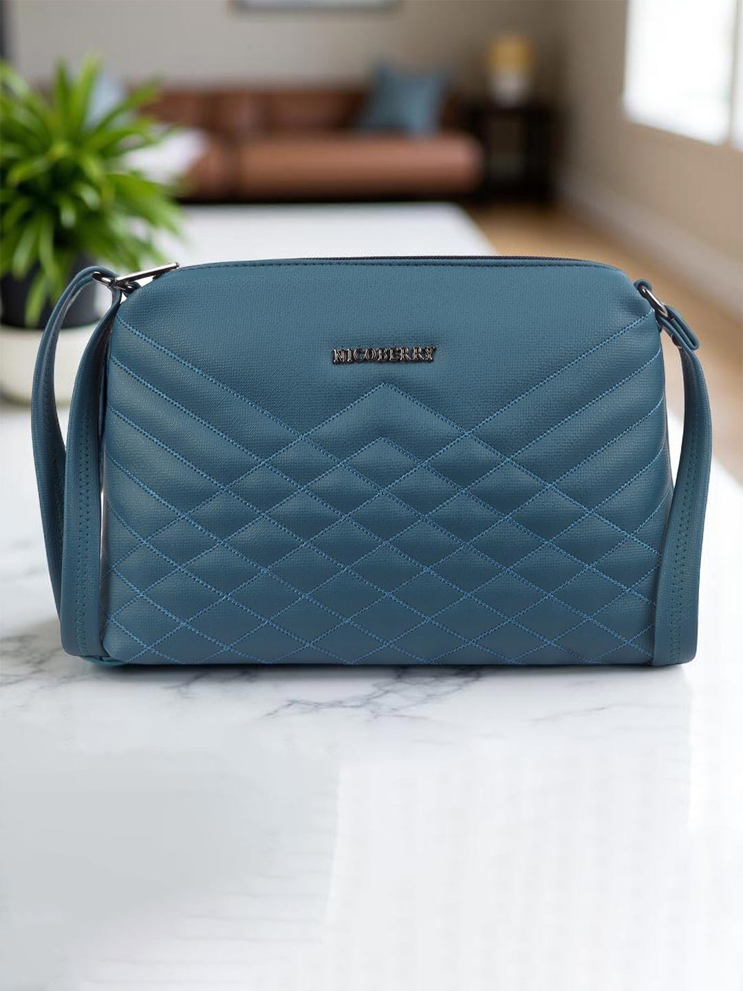 Buy Nicoberry Textured PU Sling Bag With Quilted - Handbags for Women ...