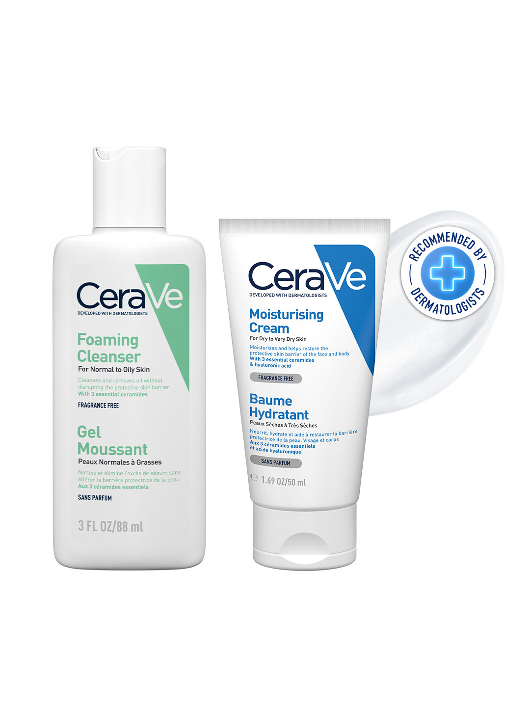 Buy CeraVe Facewash & Moisturizer Combo With Ceramides Skincare Routine Normal To Oily Skin ...
