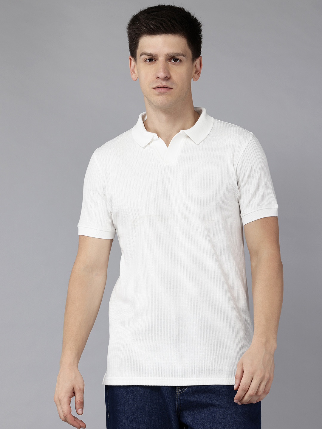 Buy PERFKT U Men Premium Self Design Polo Collar T Shirt - Tshirts for ...