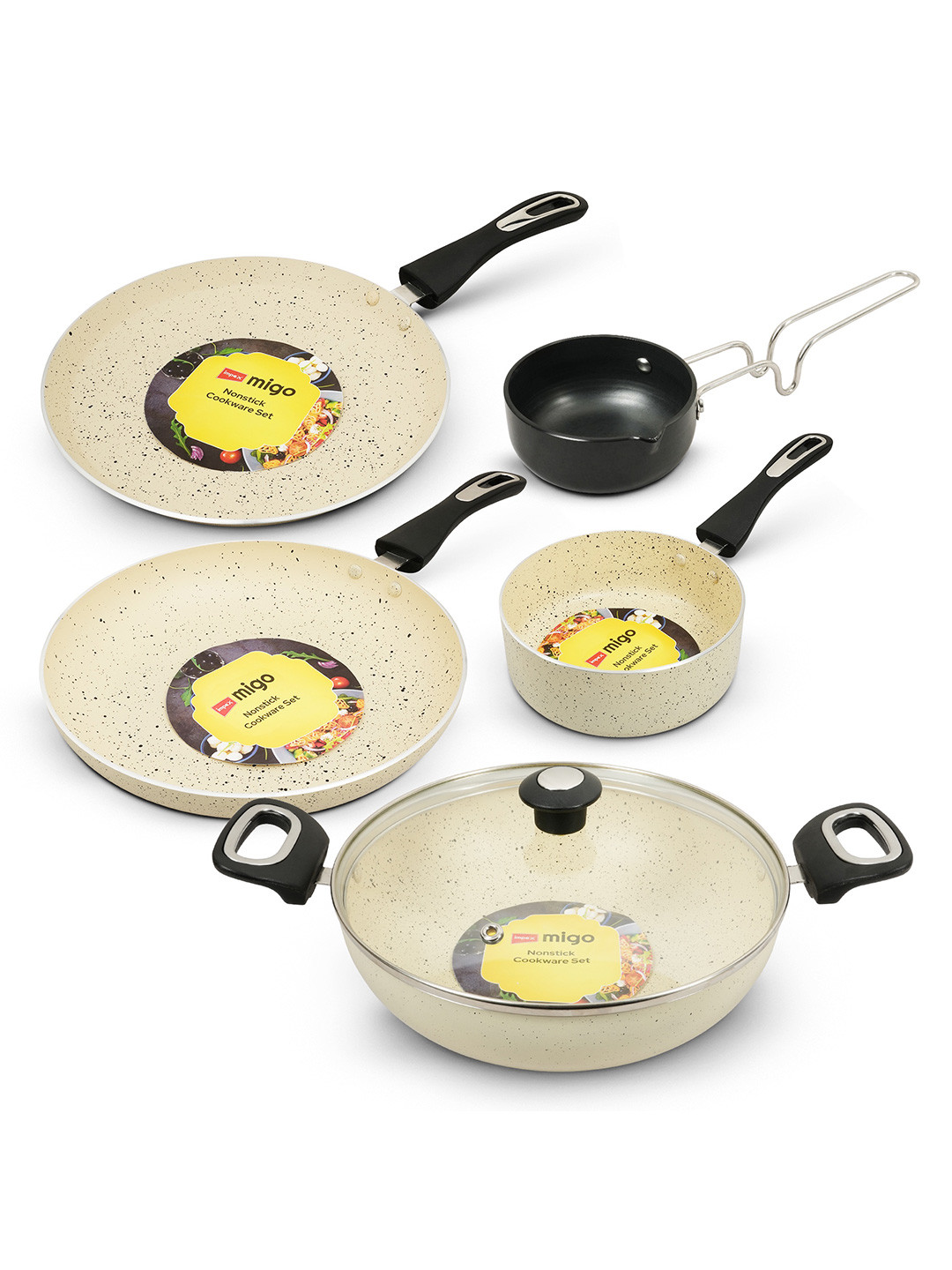 Buy IMPEX 6 Pcs Migo Nonstick Granite Cookware Set - Cookware Set for ...