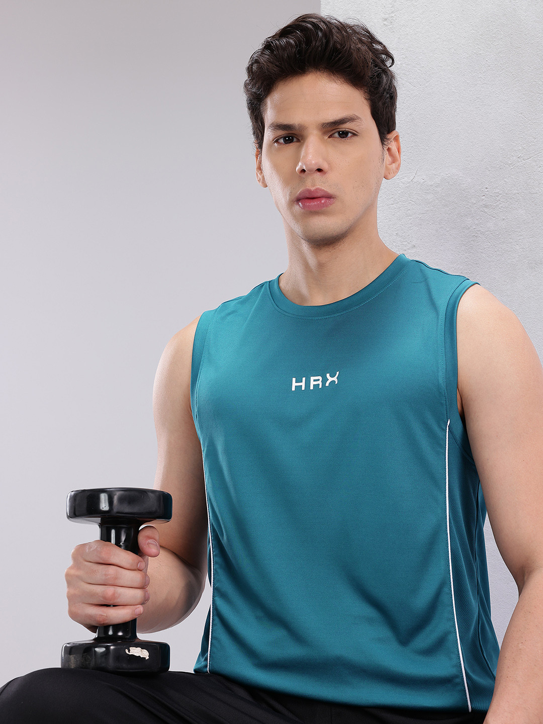 Buy HRX By Hrithik Roshan Brand Logo Detail Rapid Dry Sleeveless ...