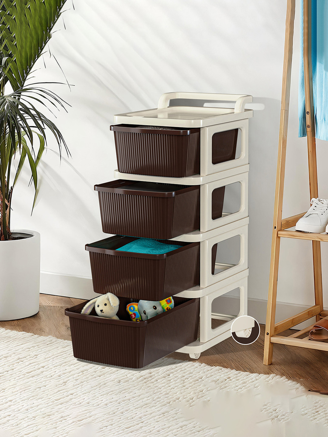 Buy Kuber Industries 4 Layer Plastic Modular Storage Drawer Organizer ...