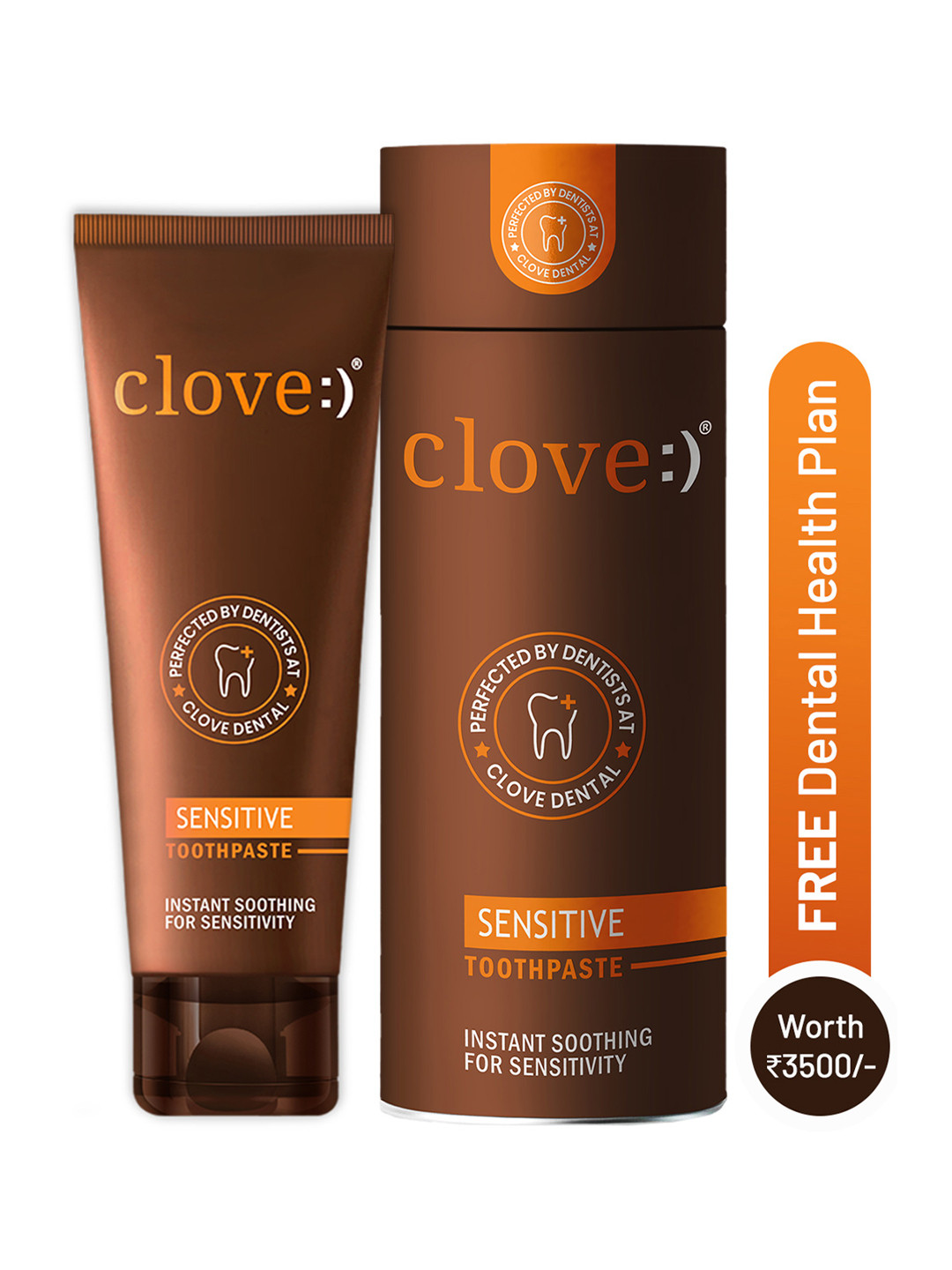 Buy Clove Oral Care Free Dental Plan Every Pack Sensitive Toothpaste ...