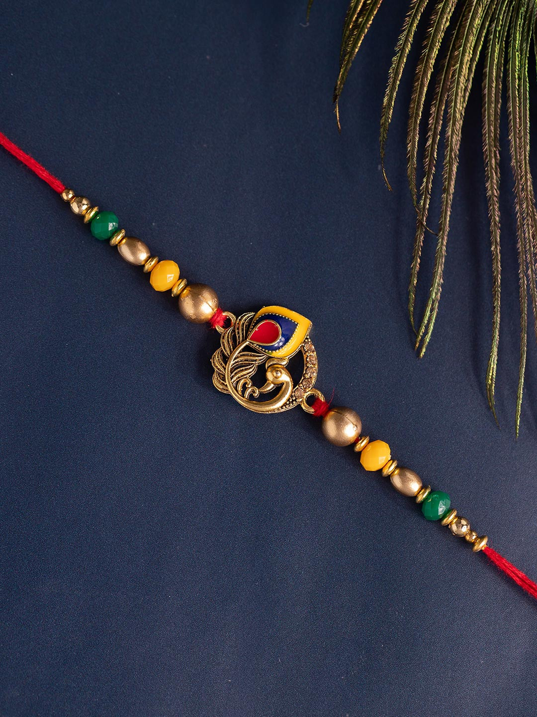 Buy Voylla Divine Lord Krishna Mor Pankh Thread Rakhi - Rakhi for Men ...