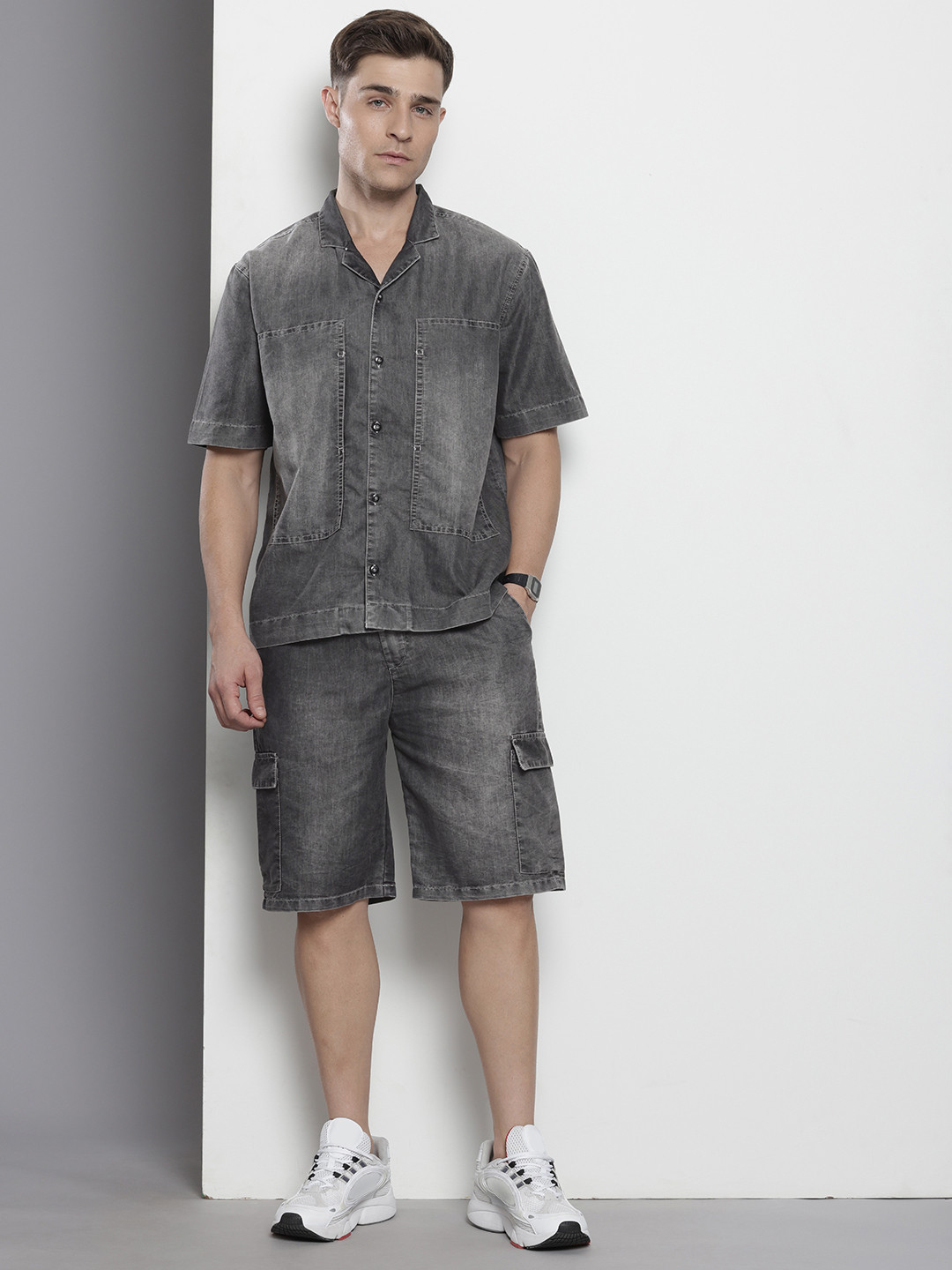 Buy The Indian Garage Co Faded Boxy Fit Denim Utility Casual Co Ords - Co Ords for Men 33253315 ...