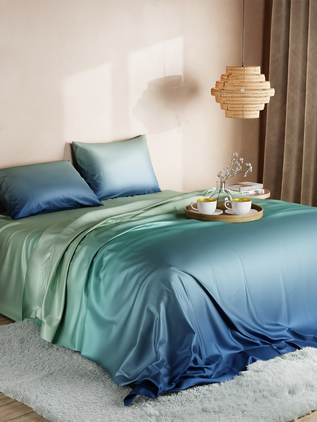 Buy Stoa Paris Skies Of Paris Navy Blue Solid 300 TC Super King ...