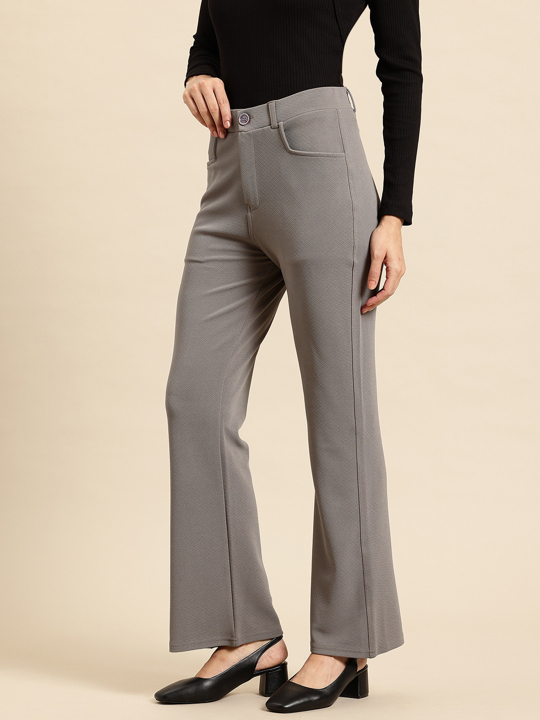 Buy FITHUB Women High Rise Trousers - Trousers for Women 33270201 | Myntra