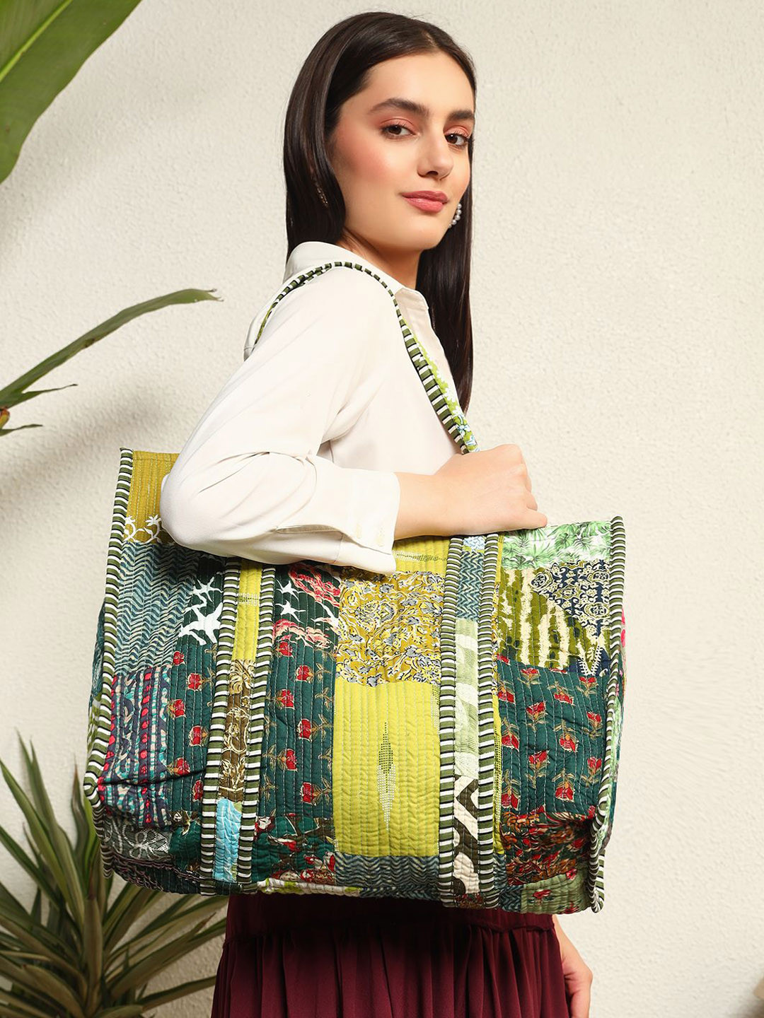 Buy HANDICRAFT PALACE Women Floral Printed Shopper Cotton Tote Bag ...