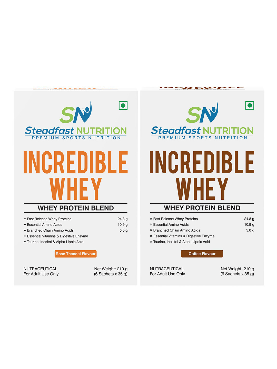 Buy Steadfast Nutrition Set Of 2 Incredible Whey Protein Coffee &Rose ...