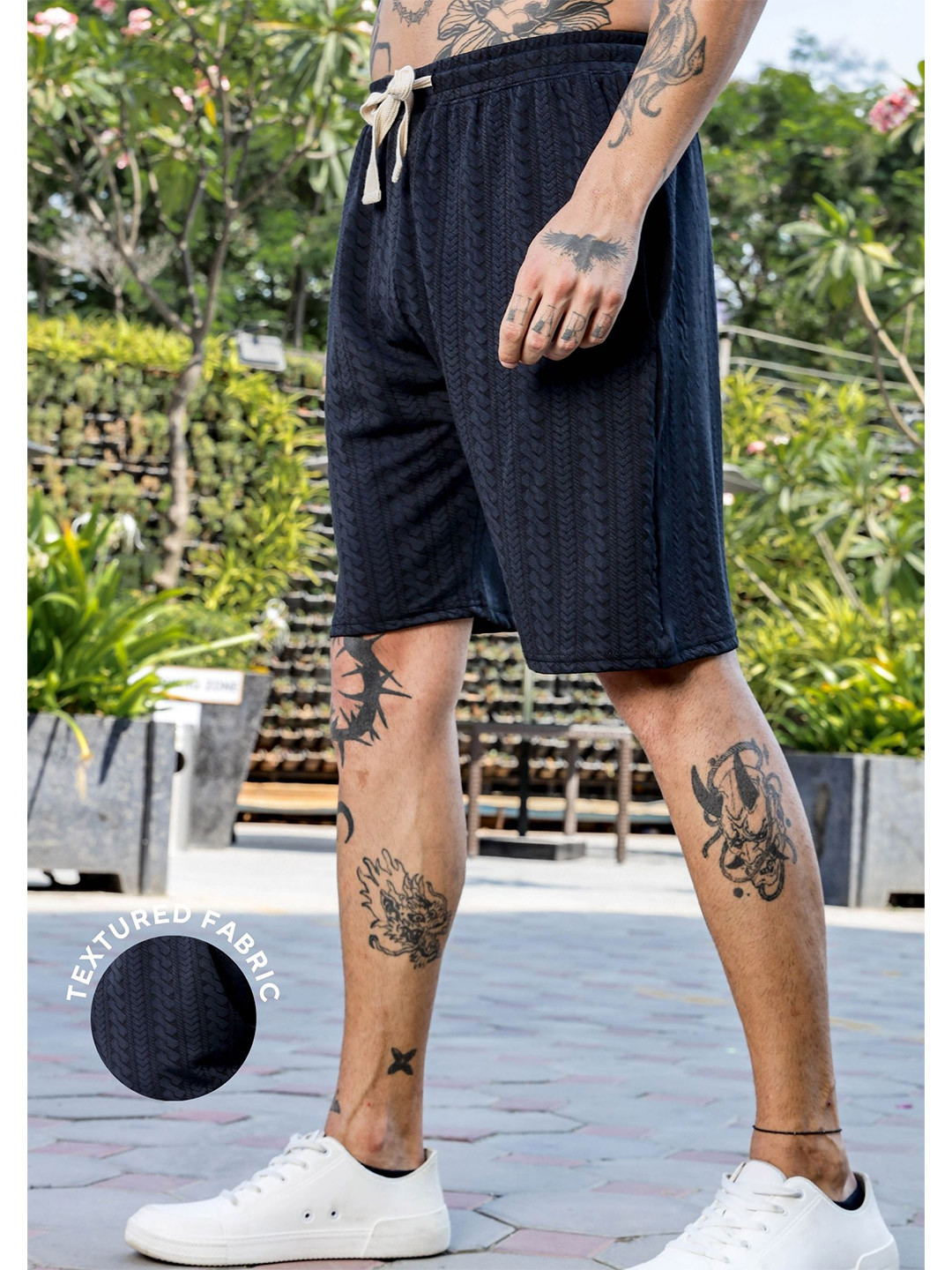 Buy House Of Koala Unisex Textured Relaxed Fit Mid Rise Shorts - Shorts ...