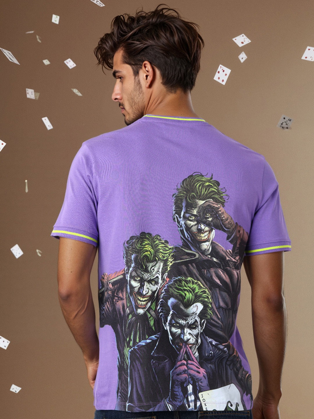 Buy The Indian Garage Co Men Joker Typography Printed Round Neck Cotton ...
