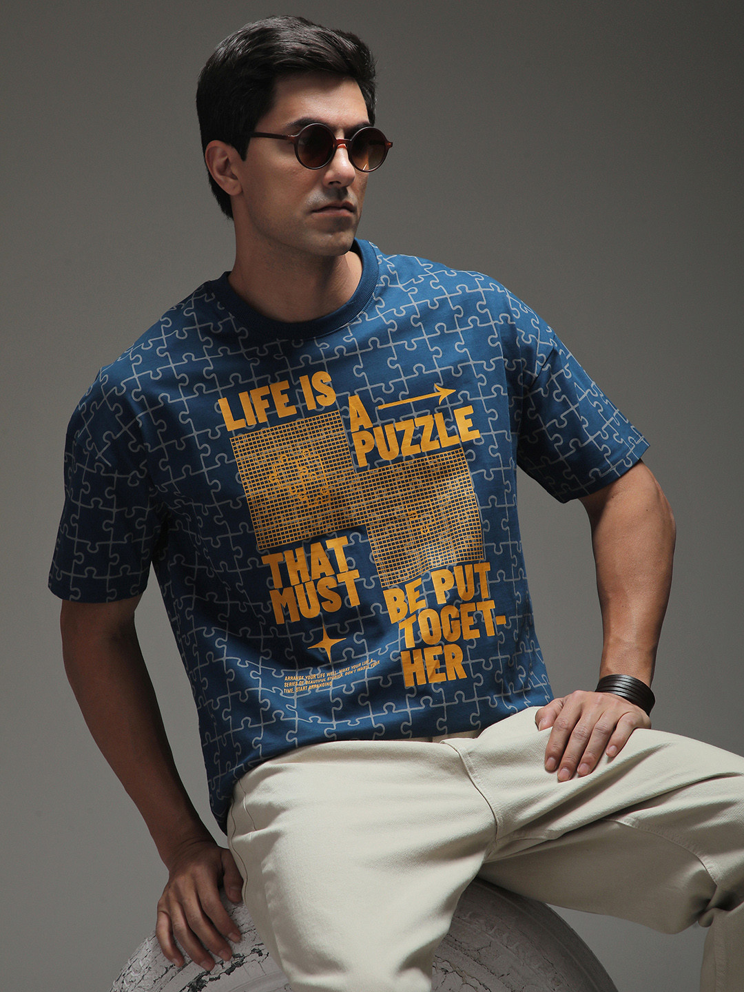 Buy Stormborn Men Drop Shoulder Printed Cotton Oversized Tshirt ...