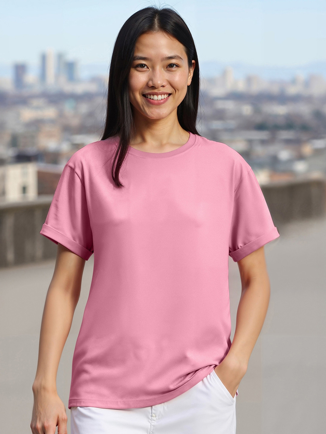 Buy Bewakoof Women's Prism Pink Boyfriend T Shirt - Tshirts for Women ...