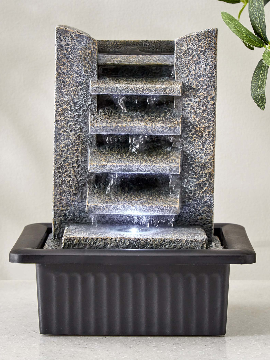 Buy Home Centre Grey & Black Alpine Step Water Fountain - Fountains for ...
