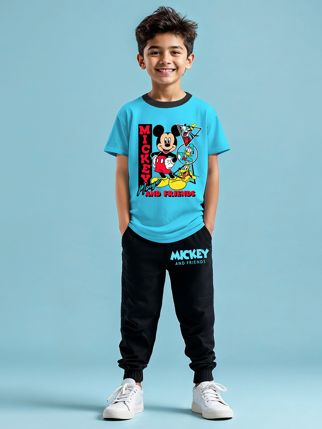 Buy YK Disney Boys Mickey & Friends Printed Round Neck T Shirt With ...